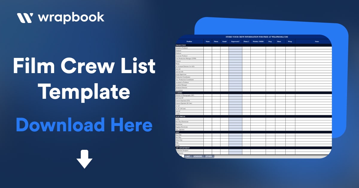 Film Crew List Template Film Crew List Template
